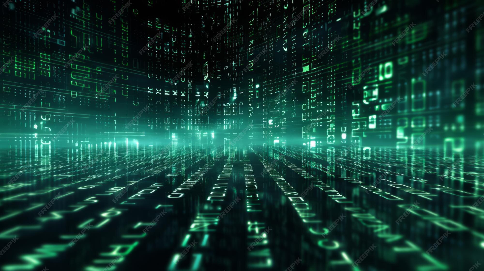 Premium Photo | Digital binary code matrix background 3D rendering of a scientific technology ...