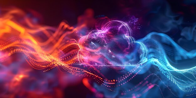 Digital Binary Code Symbolizing Cloud Computing Data Transfer With