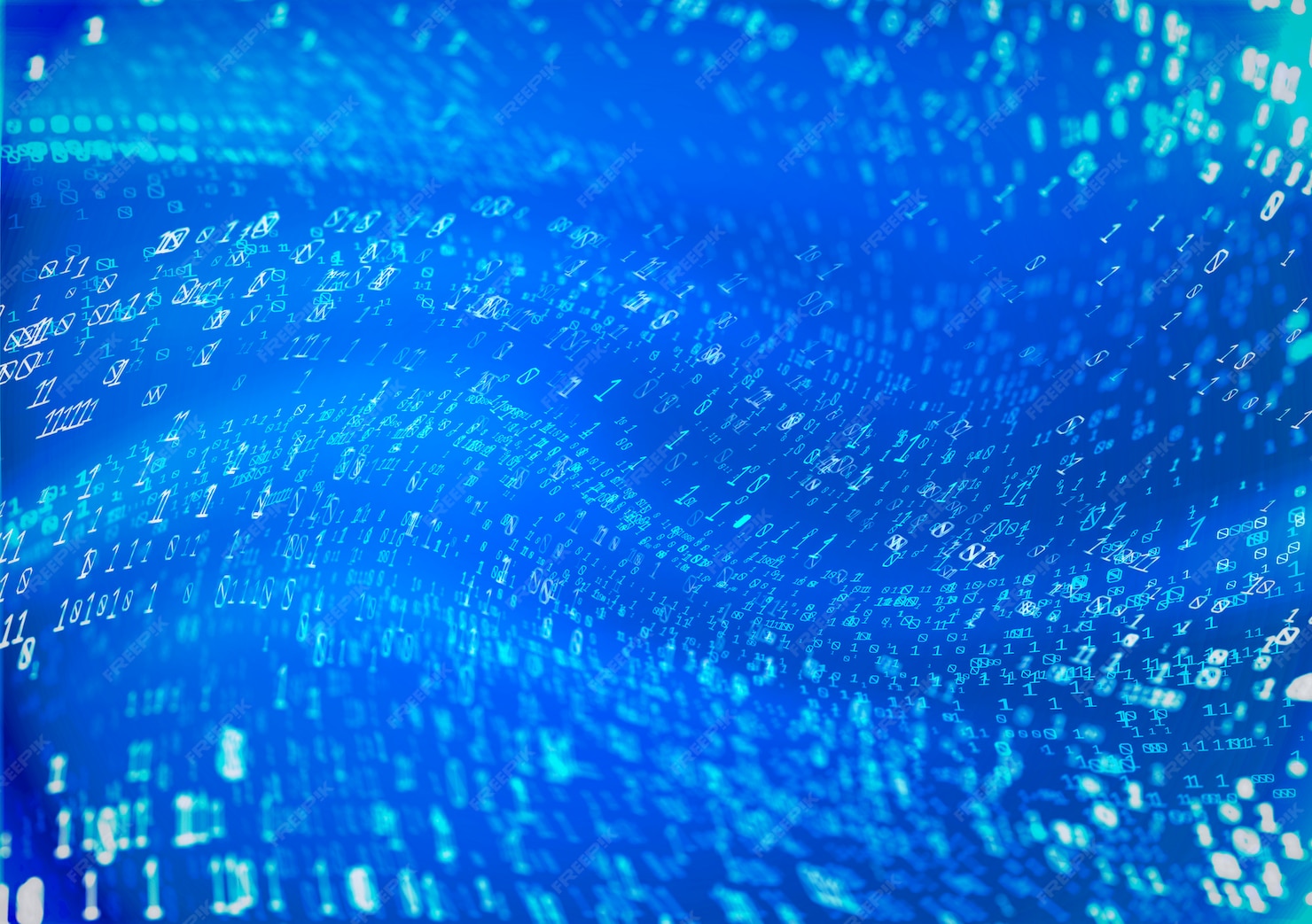 Premium Photo | Digital binary code waves. abstract technology background with flowing data. big ...