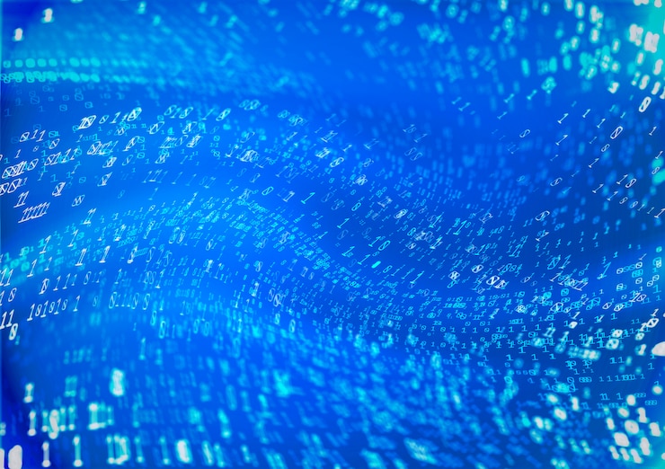 Premium Photo | Digital binary code waves. abstract technology ...