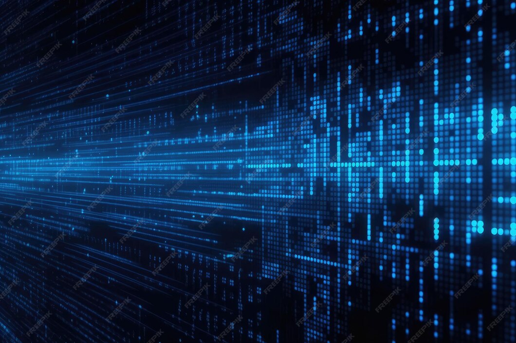 Premium AI Image | Digital binary data streaming binary code background Matrix background with ...