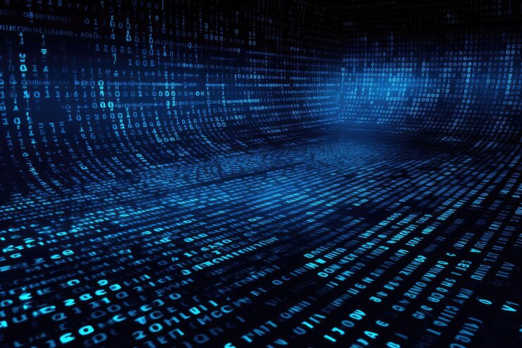 Premium Ai Image Digital Binary Data Streaming Binary Code Background Matrix Background With 