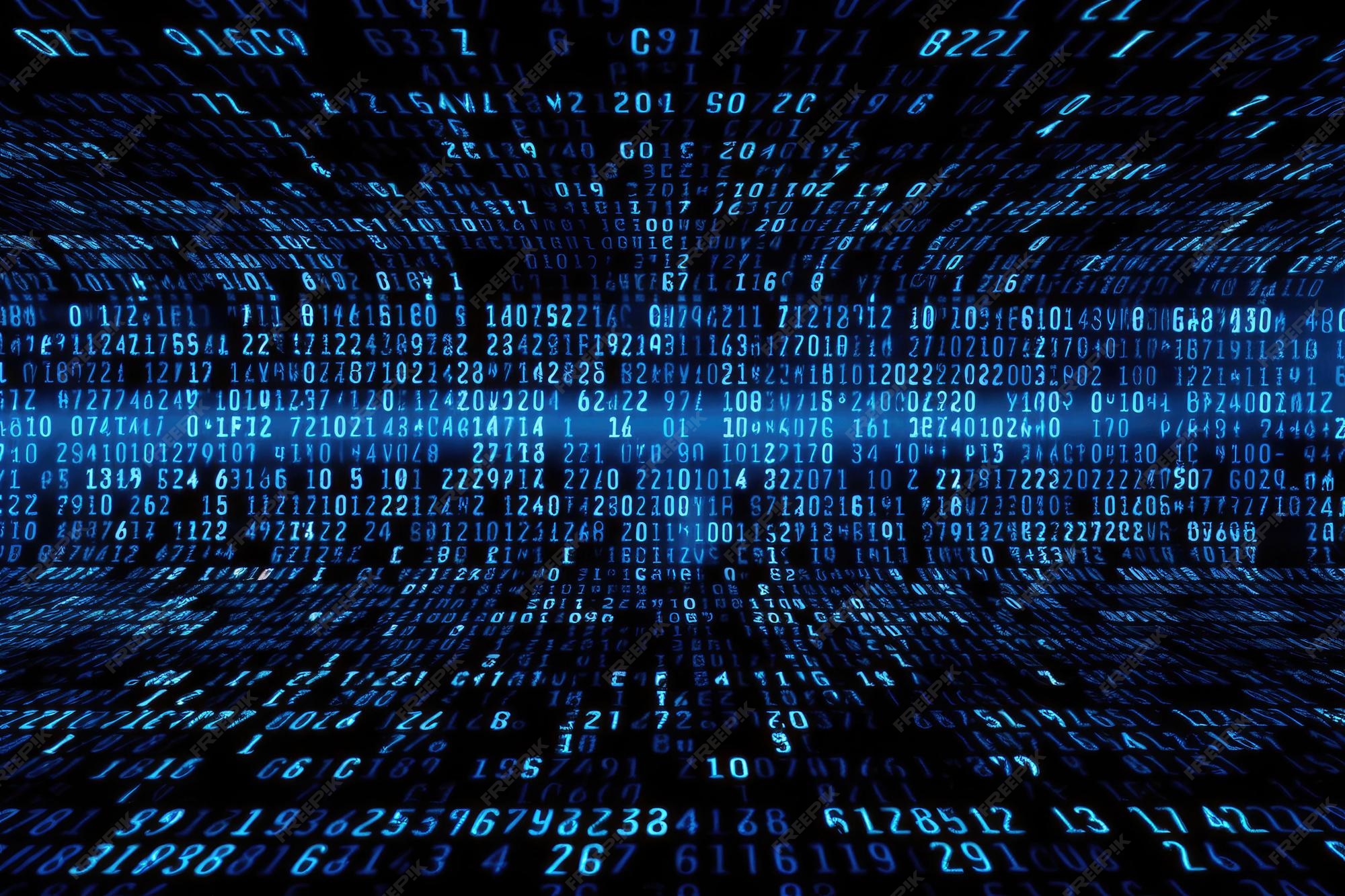 Premium Ai Image Digital Binary Data Streaming Binary Code Background Matrix Background With