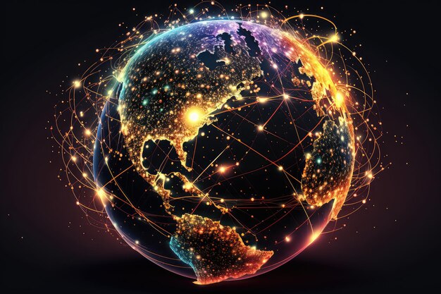 Premium AI Image | Digital Communication Network of Glowing Lines ... Premium AI Image | Digital Communication Network of Glowing Lines ...