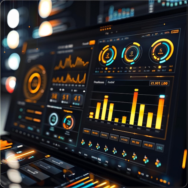 A digital dashboard displaying realtime financial data and KPIs ... A digital dashboard displaying realtime financial data and KPIs ...