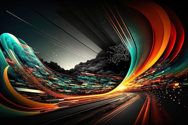 Premium Photo | Digital data flow motion Premium Photo | Digital data flow motion