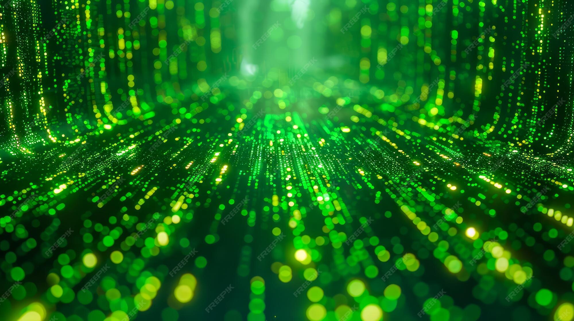 Premium Photo | Digital Data Stream Visualization in Green with Binary Code Abstract Technology ...