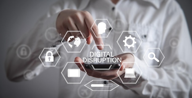 Premium Photo | Digital Disruption Business Idea Network Internet Premium Photo | Digital Disruption Business Idea Network Internet