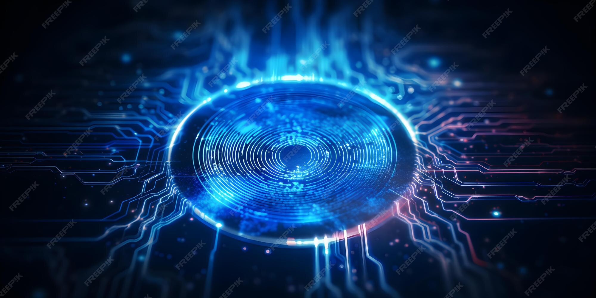 Premium Photo Digital Fingerprint Within Matrix Of Code Biometric Scan For Secure Access