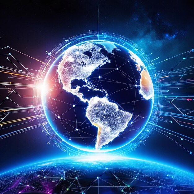 Digital Global Network Connectivity Visualization | Premium AI ... Digital Global Network Connectivity Visualization | Premium AI ...