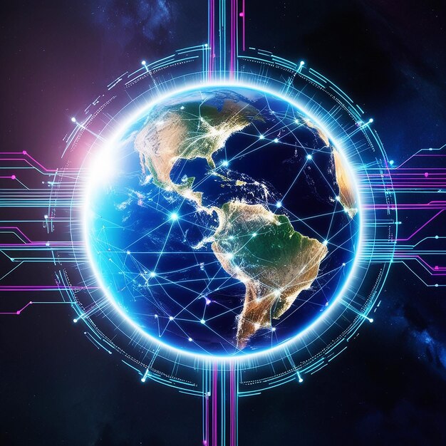 Digital Global Network Connectivity Visualization | Premium AI ... Digital Global Network Connectivity Visualization | Premium AI ...