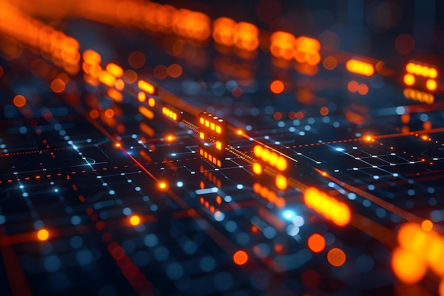 Digital network nodes symbolize secure blockchain encryption for data ...