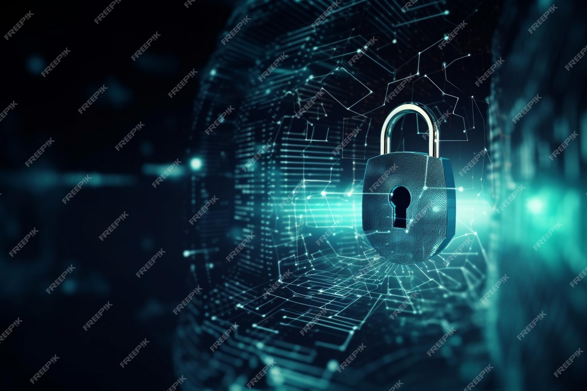 A digital padlock with a digital background | Premium AI-generated image A digital padlock with a digital background | Premium AI-generated image