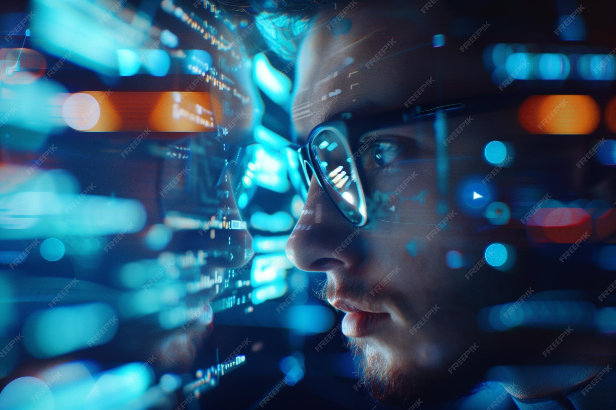 Digital software technology development agile methodology concept Computer programmer coding ...