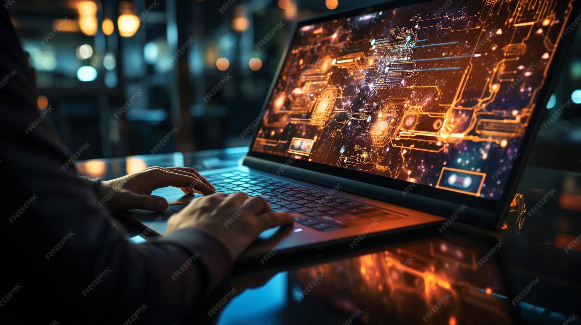 Premium Ai Image Digital Technologies Informatics Programming Hands Of Programmer On A Laptop