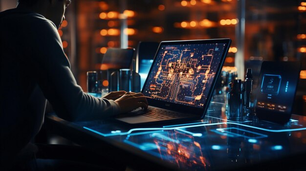 Premium AI Image | digital technologies Informatics programming hands ...