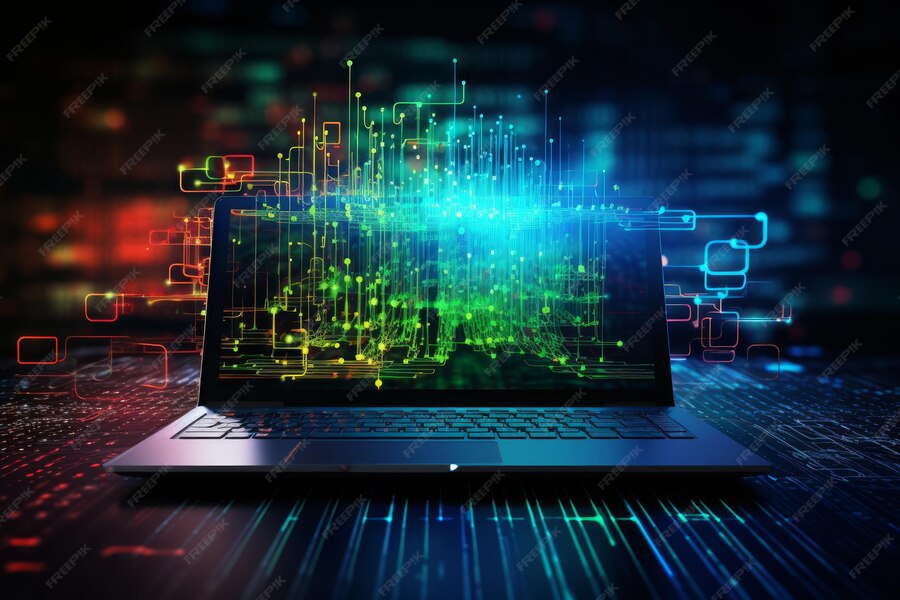 Premium Photo | Digital technology background with programming functions and neural network ...