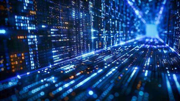 Premium Photo | Digital Technology and Binary Coding Abstract Blue ...