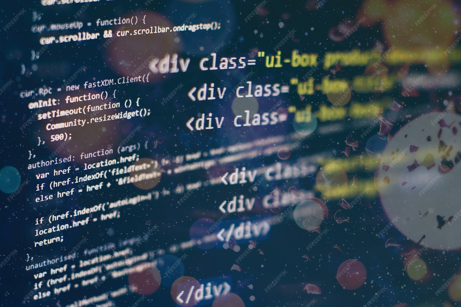 Premium Photo | Digital technology on display. html5 in editor for ...