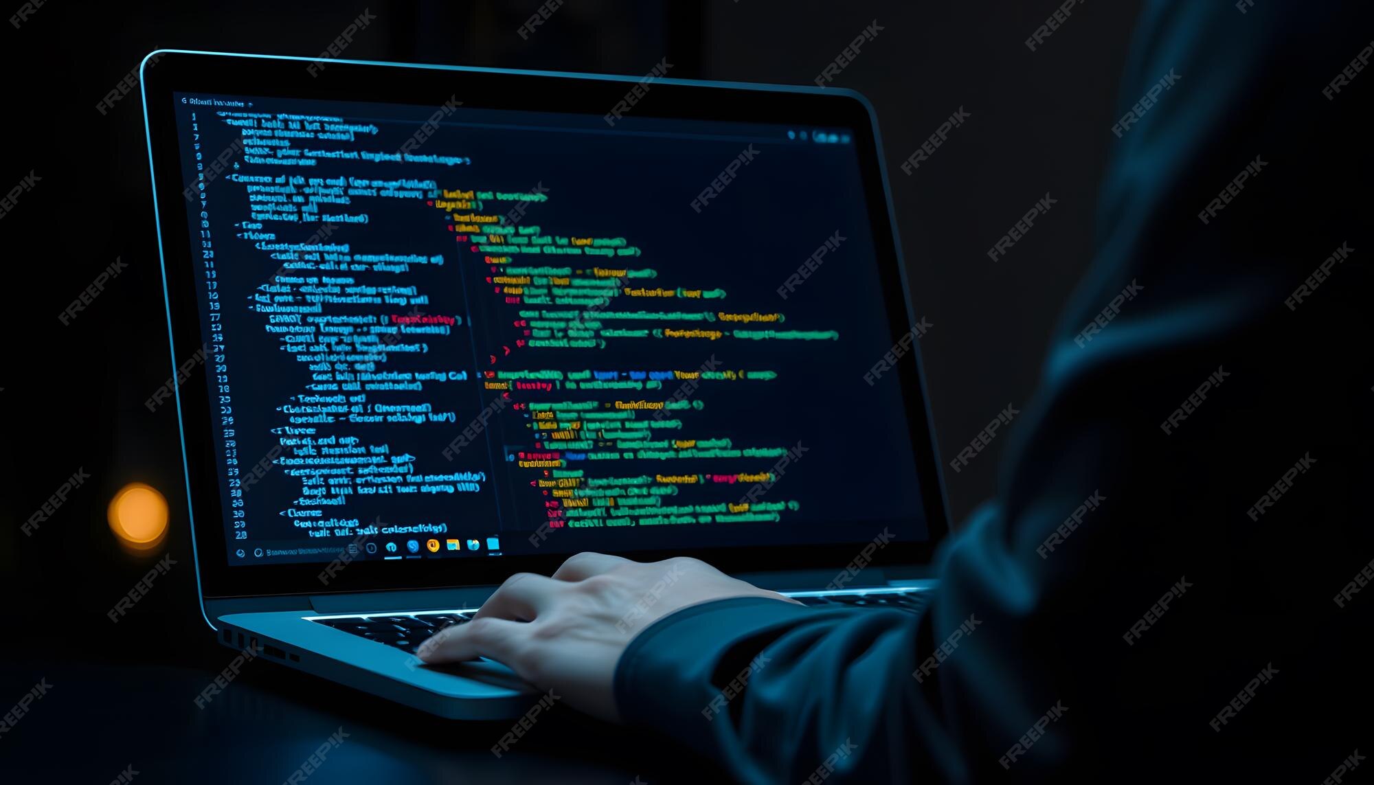 Digital technology software development concept Coding programmer software engineer coding ...