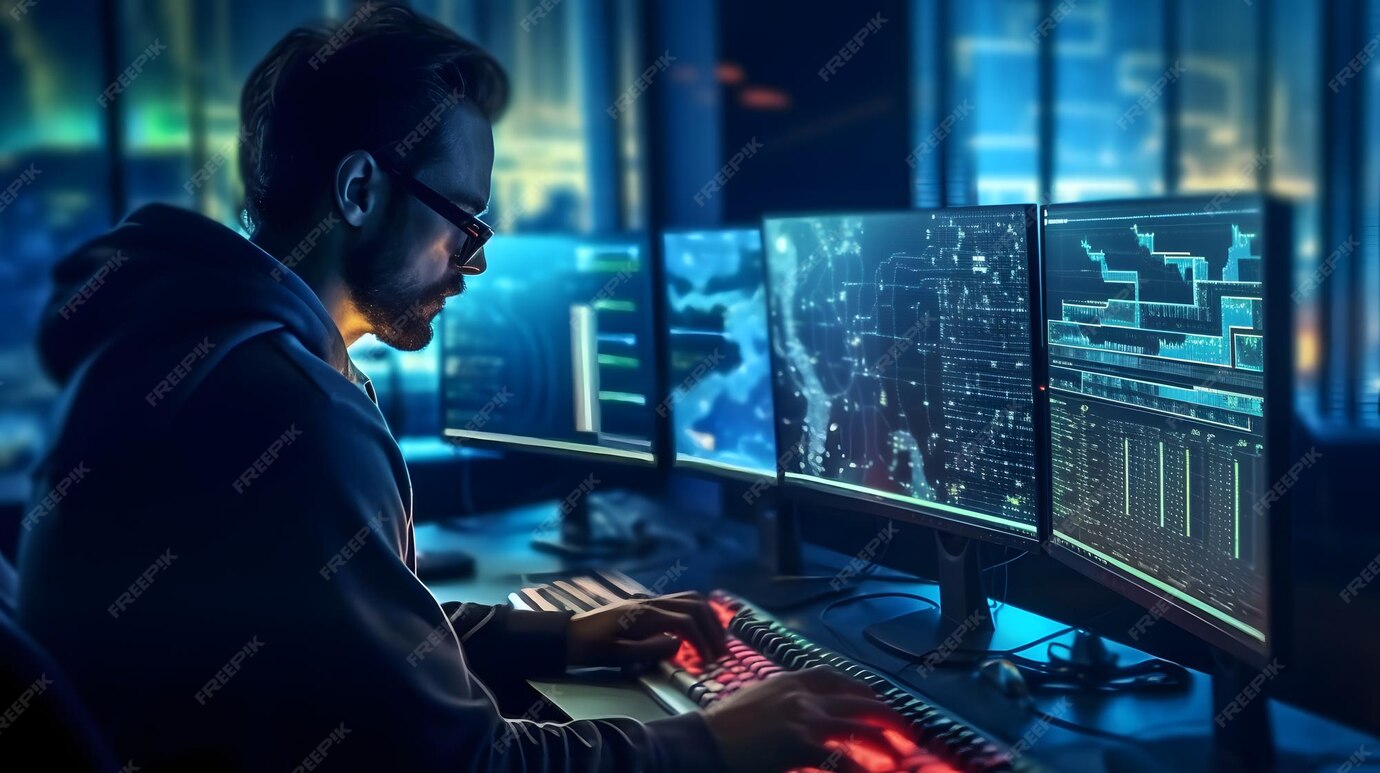 Premium AI Image | Digital technology software development concept Coding programmer software ...