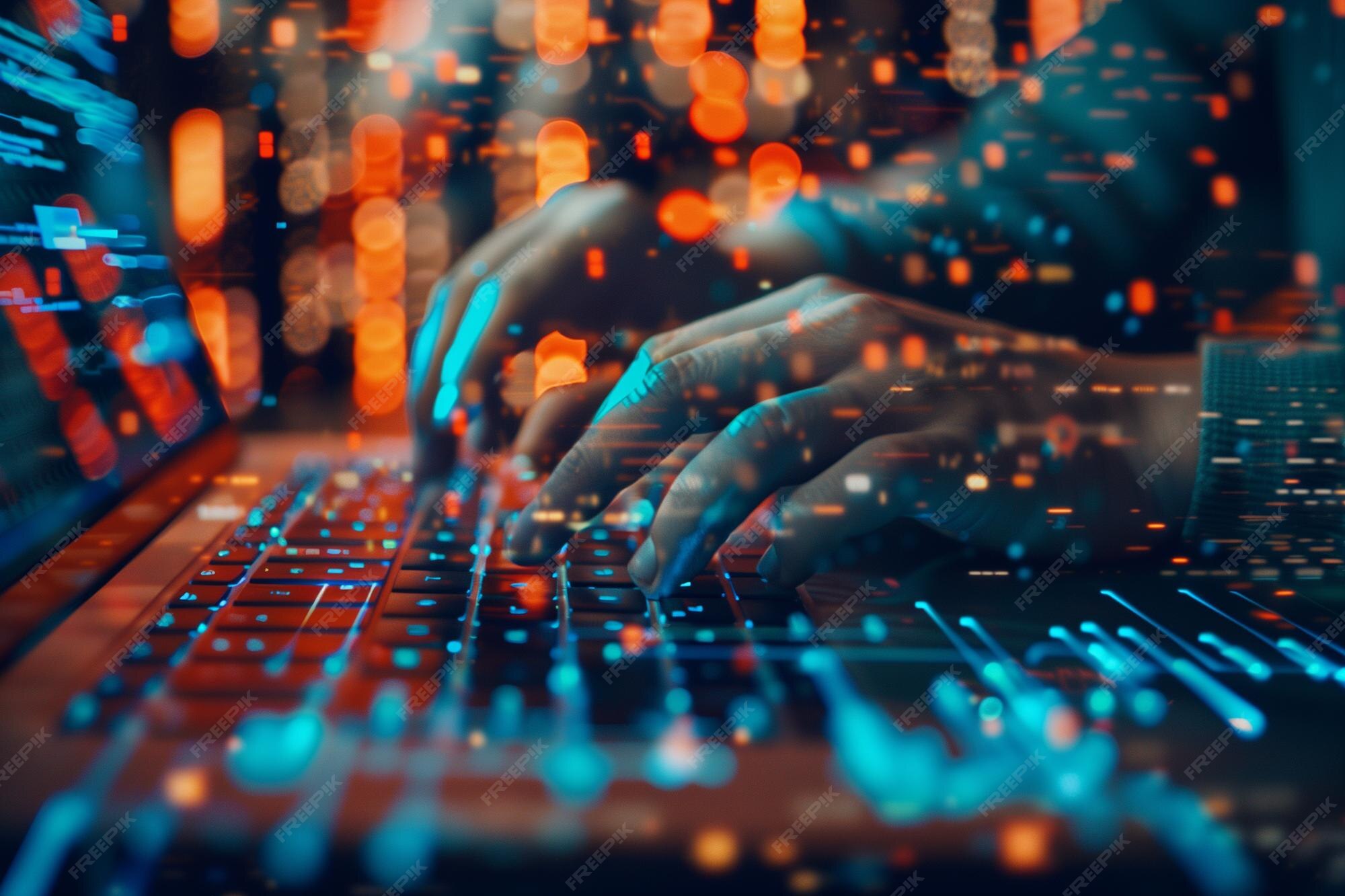 Premium Photo Digital Technology Software Development Concept Coding Programmer Working On