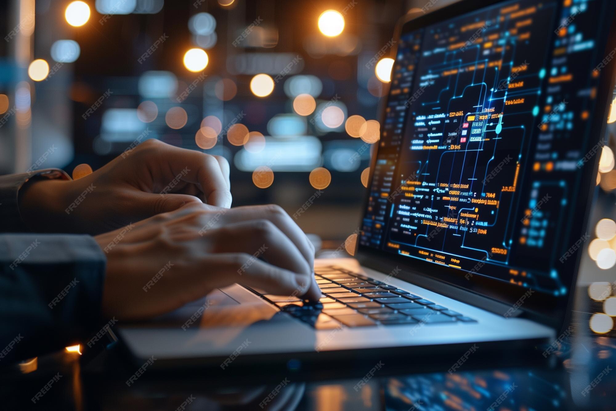 Premium Photo | Digital technology software development concept Coding programmer working on ...