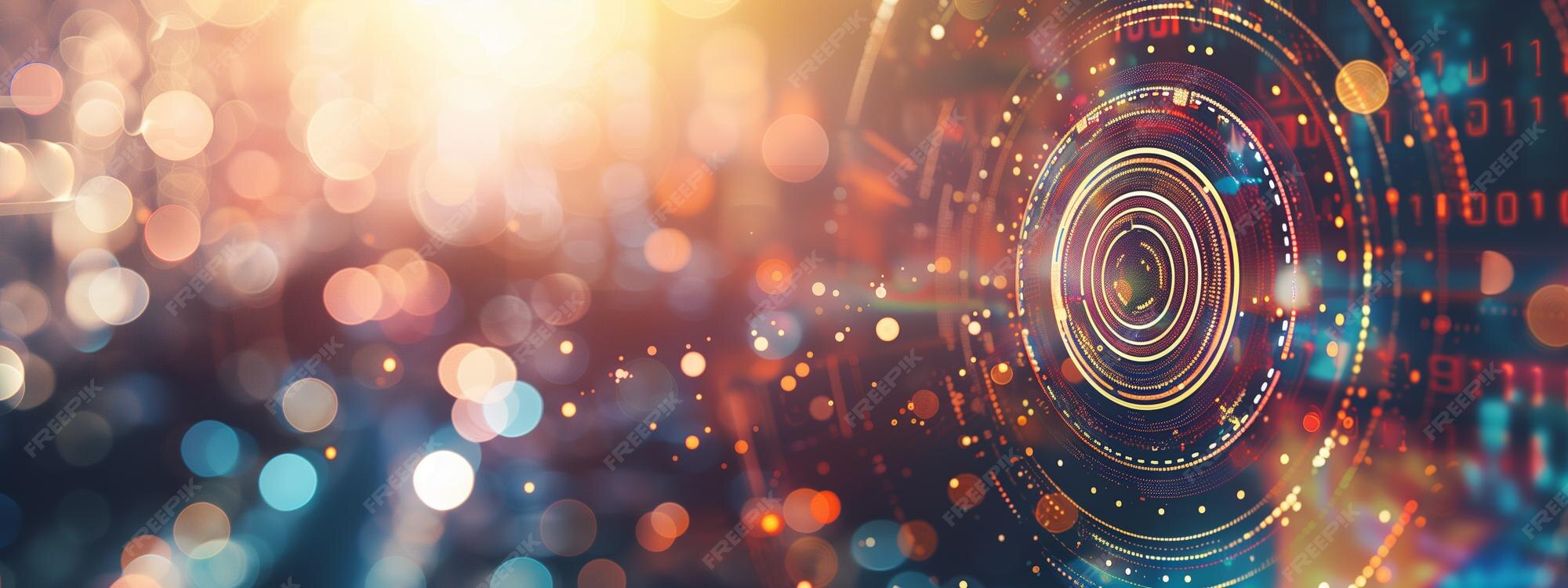 Premium Photo | Digital Vortex with Streaming Binary Code and Circular ...