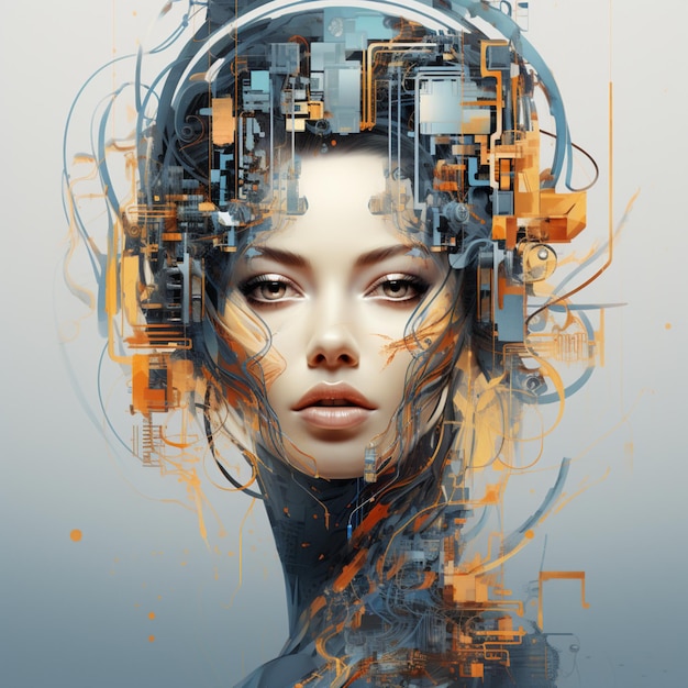 Premium Photo Digital Woman Illustration Generative Ai Stylize Ai