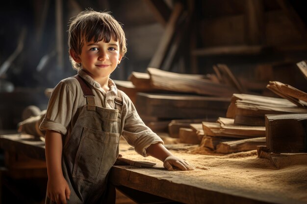Premium AI Image | Diligent Carpenter boy sawmill Craft worker Generate Ai Premium AI Image | Diligent Carpenter boy sawmill Craft worker Generate Ai