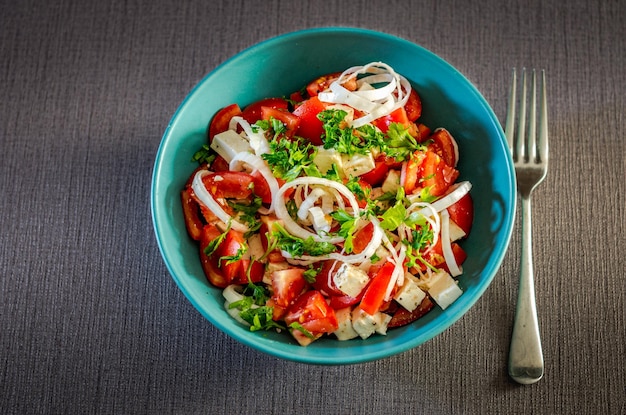 Premium Photo Directly Above Shot Of Salad In Bowl