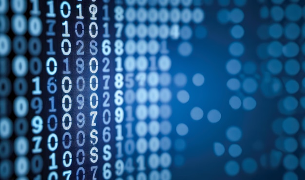 Display Of Binary Numbers On Monitor Visualizing Complex Computations