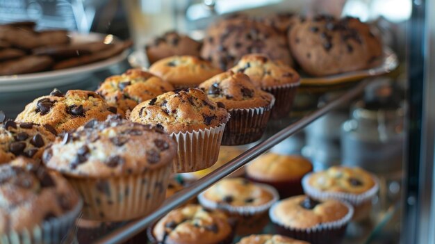 A display of homemade baked goods such as muffins and cookies carefully ... A display of homemade baked goods such as muffins and cookies carefully ...