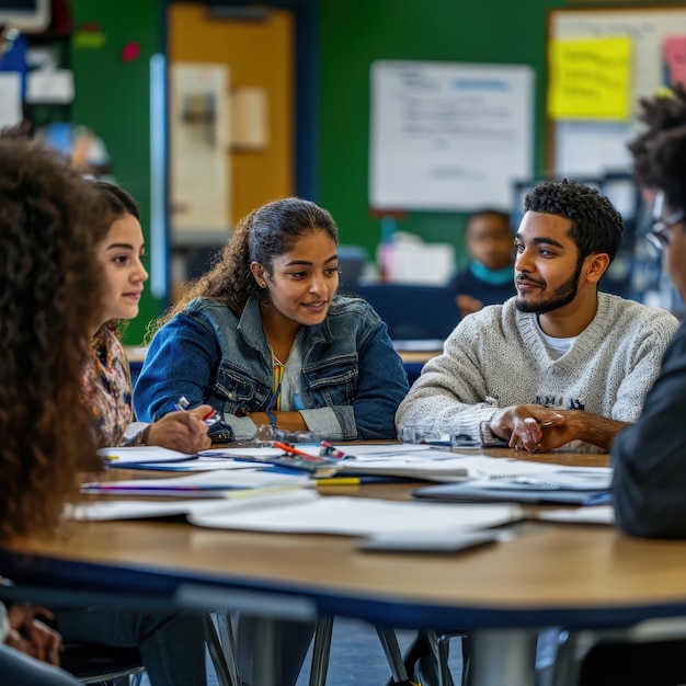 Diverse Classroom Engaging in Collaborative Group Discussions | Premium ... Diverse Classroom Engaging in Collaborative Group Discussions | Premium ...