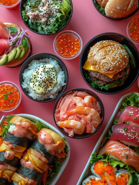Diverse Food Spread on a Table | Premium AI-generated image Diverse Food Spread on a Table | Premium AI-generated image