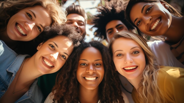 Premium Photo Diverse Group Of Happy Friends Taking A Selfie Together