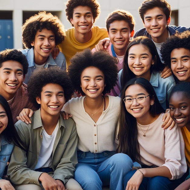 Diverse Group of Happy Students Studying Together Outdoors | Premium AI ... Diverse Group of Happy Students Studying Together Outdoors | Premium AI ...