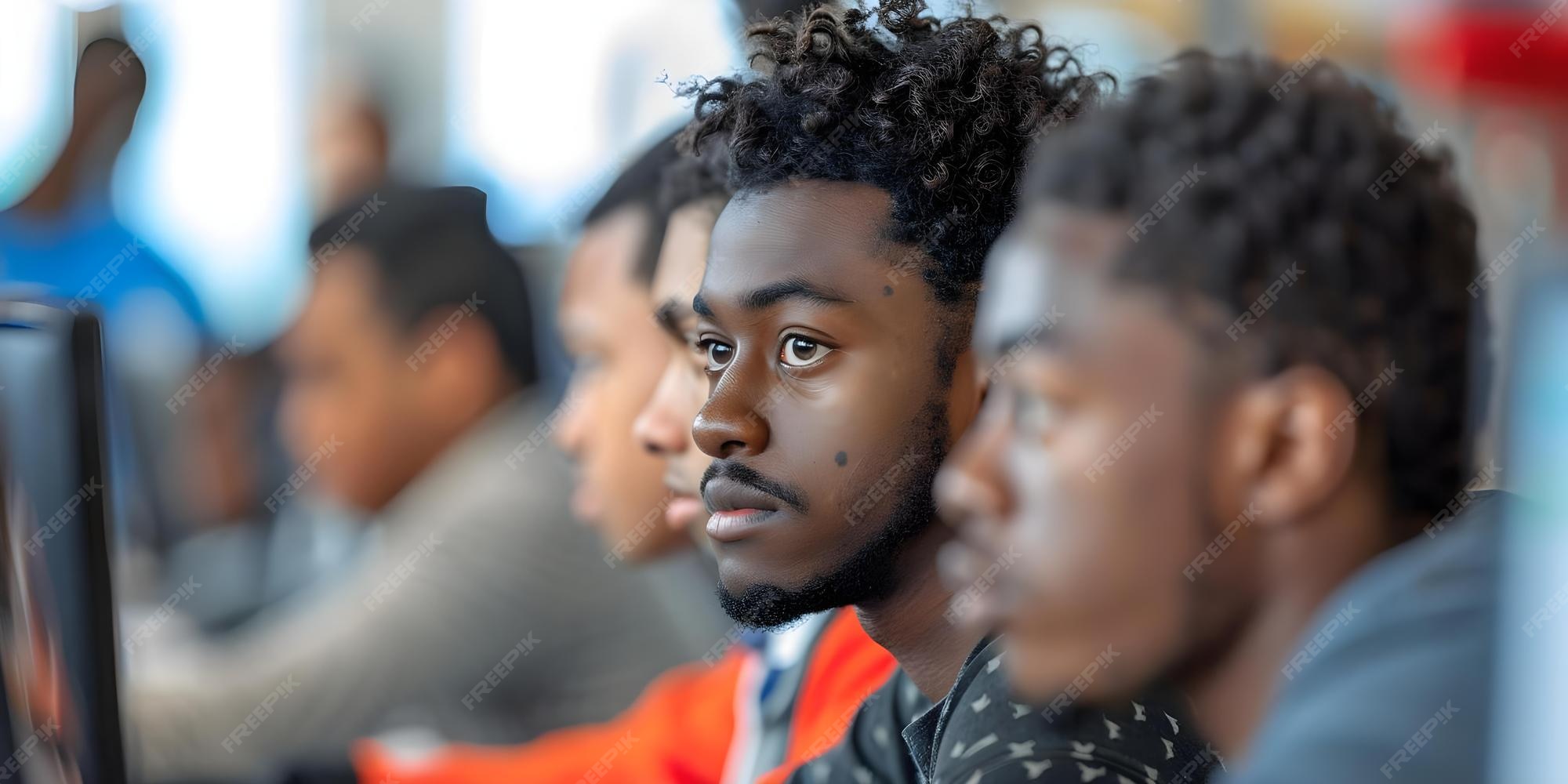 Premium Photo | Diverse students collaborate on coding project with focus on male programmer ...