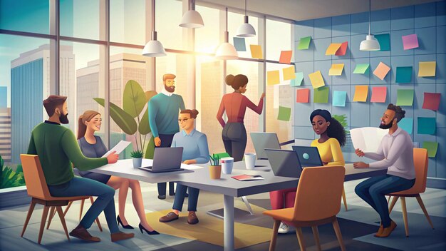 Diverse Team Collaborates on Project in Modern Office | Premium AI ... Diverse Team Collaborates on Project in Modern Office | Premium AI ...
