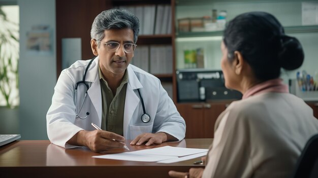 Premium AI Image | Doctor advising an elderly senior patient Generative Ai Premium AI Image | Doctor advising an elderly senior patient Generative Ai