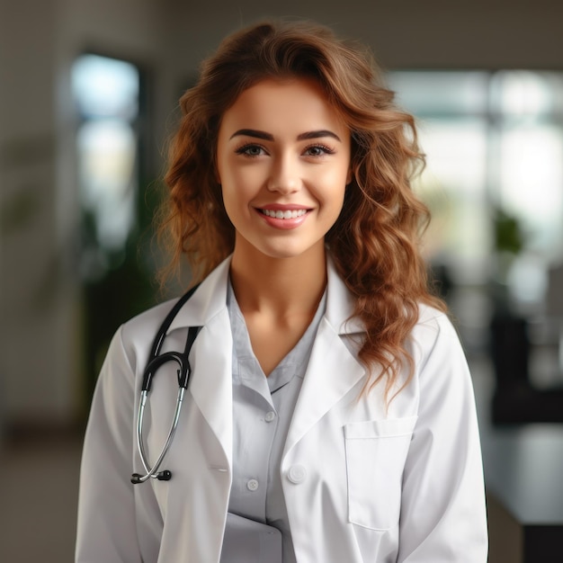 Premium AI Image | Doctor lady friendly smiling Illustration AI ... Premium AI Image | Doctor lady friendly smiling Illustration AI ...