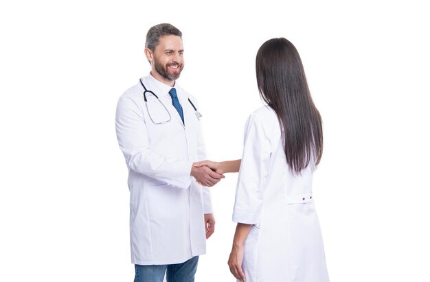 Premium Photo | Doctor therapist handshaking nurse with stethoscope ... Premium Photo | Doctor therapist handshaking nurse with stethoscope ...