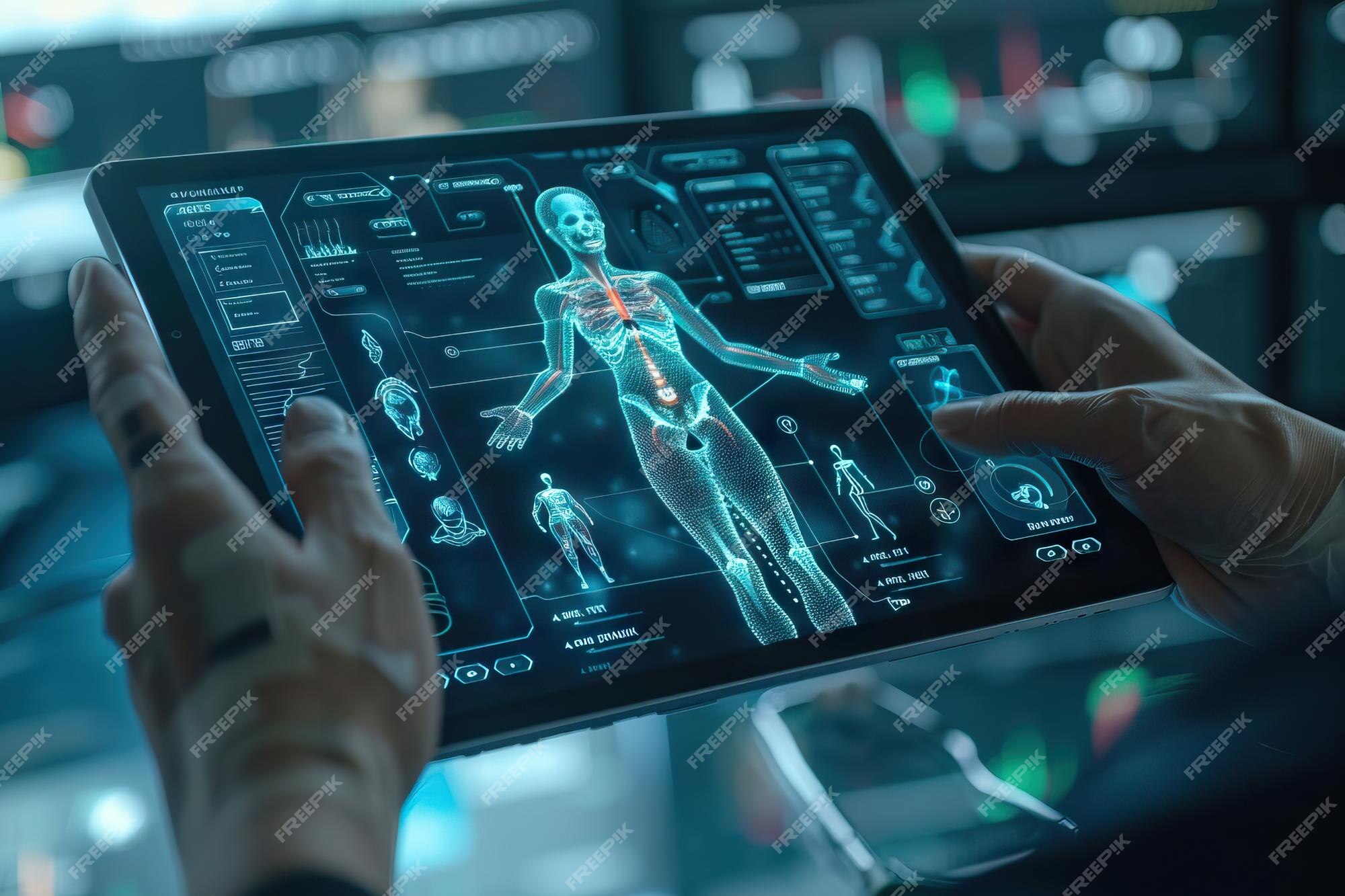 Doctor Uses Virtual Interface For Human Body Analysis In Digital