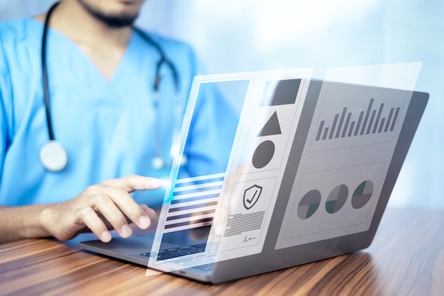 Premium Photo | Doctor using computer document management system dms ... Premium Photo | Doctor using computer document management system dms ...