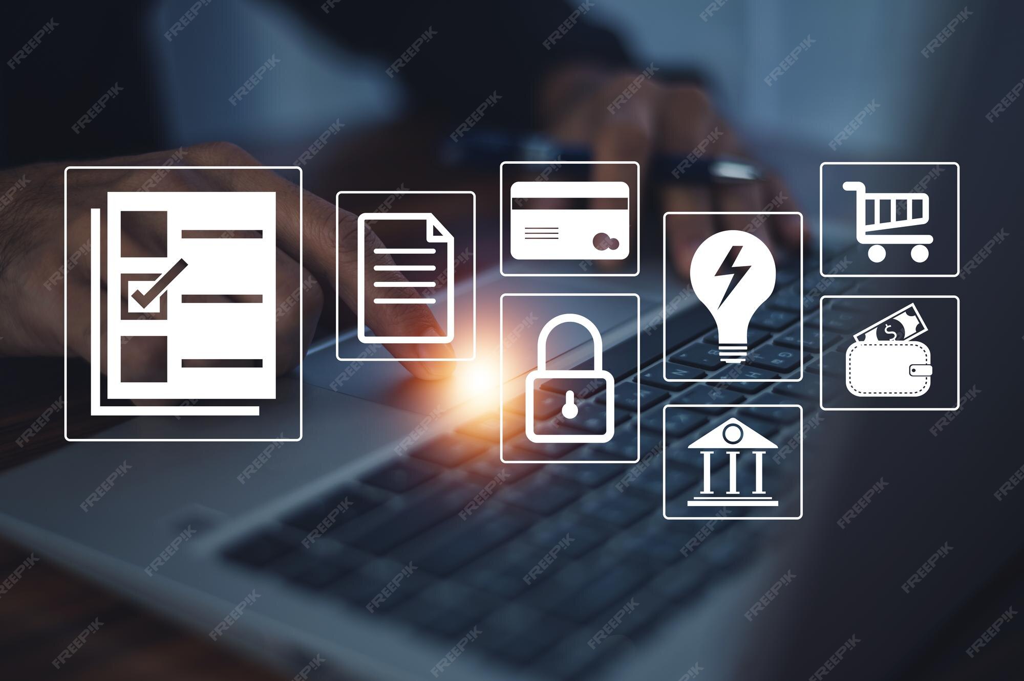 Premium Photo Document Management Concept Businessman Using Computer To Document Management