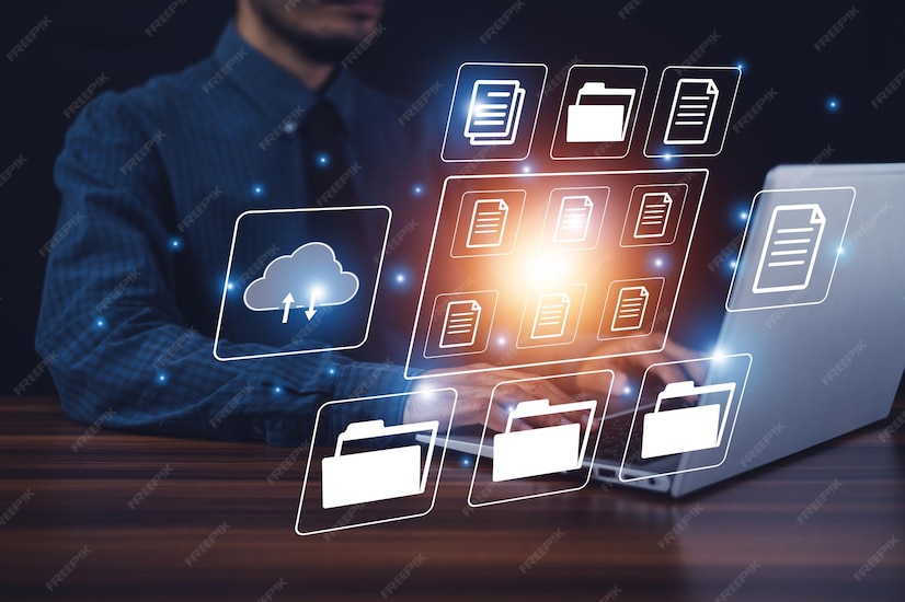 Premium Photo | Document management concept online documentation ...