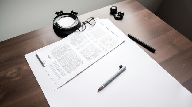 Premium AI Image | Documents on the white desk generated ai Premium AI Image | Documents on the white desk generated ai