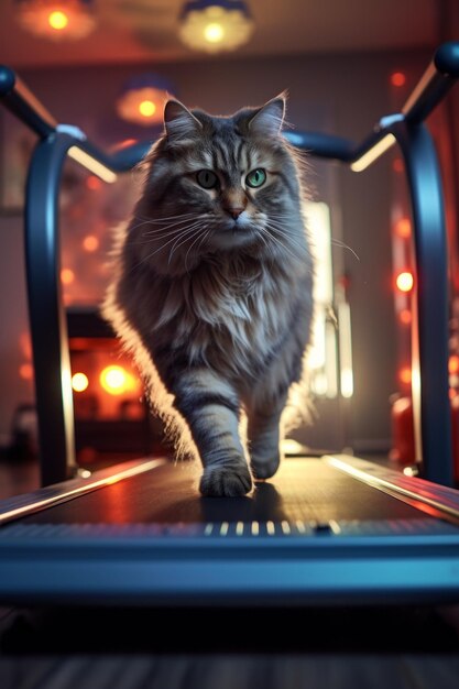 Premium Photo | A domestic cat mastering the treadmill animals imitate ... Premium Photo | A domestic cat mastering the treadmill animals imitate ...