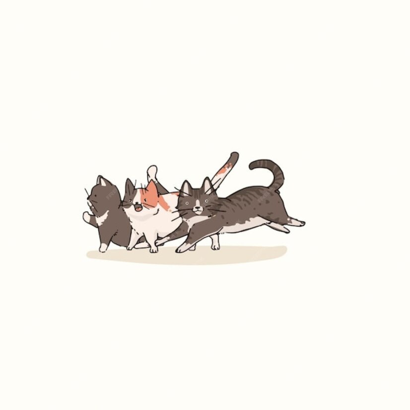 Premium Photo | Domestic shorthair and munchkin cats doodle element vector Premium Photo | Domestic shorthair and munchkin cats doodle element vector