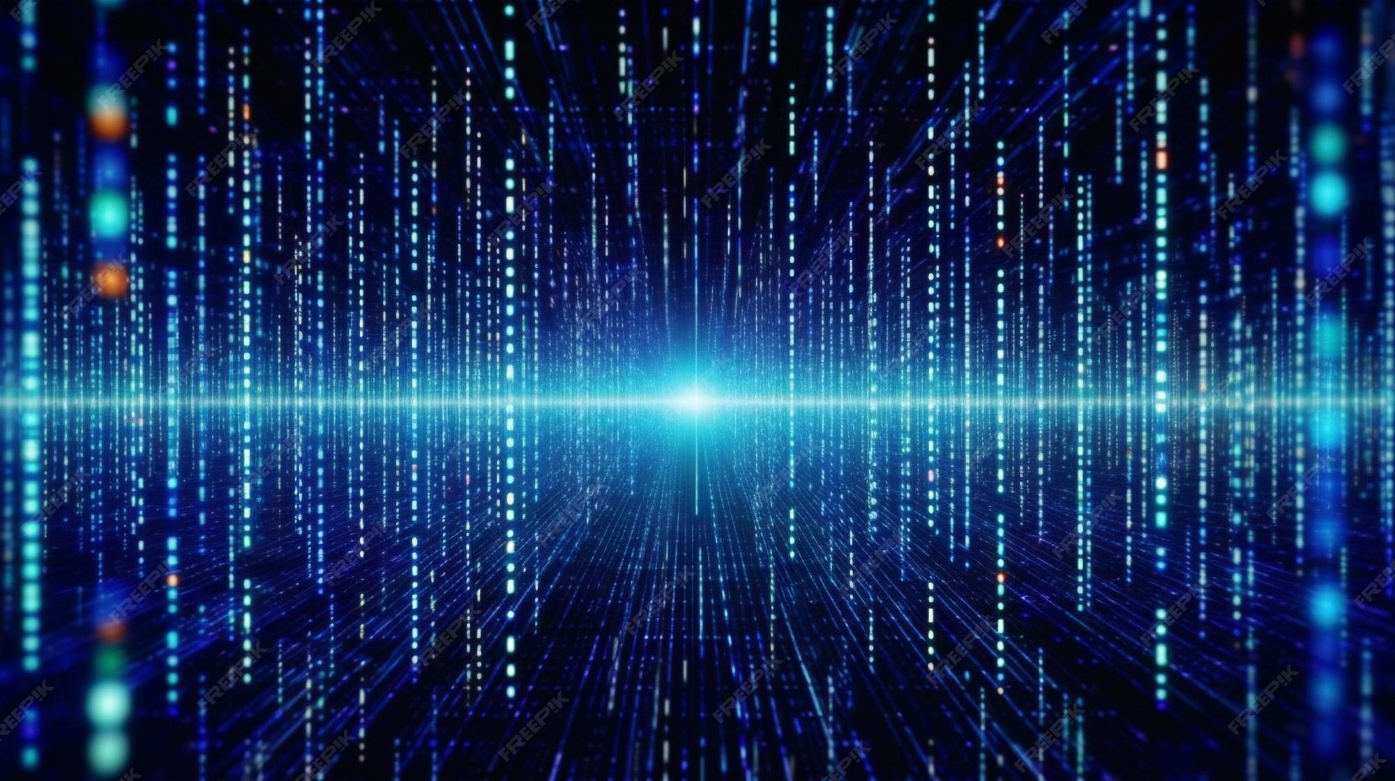 Premium Photo | Dots and lines make up binary data effect of depth of field used generative ai ...